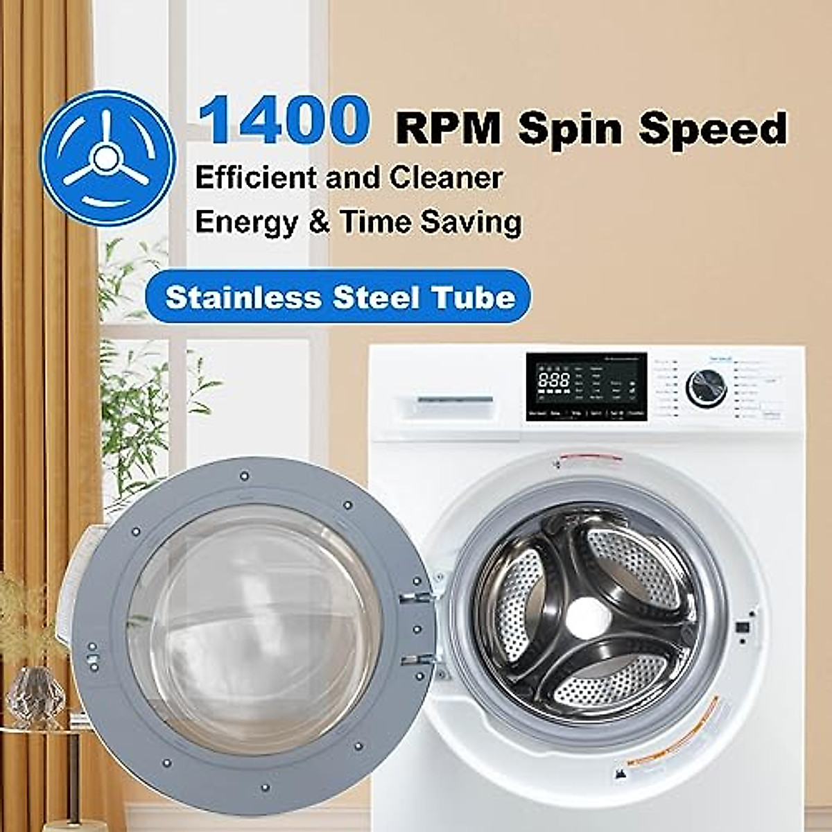 2-In-1 Washer And Dryer Combo, 2.7 cu.ft 24 inch Ventless All-In-One Washing Machine And Dryer 120V For Apartment RV Dorm Camper, Front Load Compact Small Clothes Washer With 16 Laundry Program