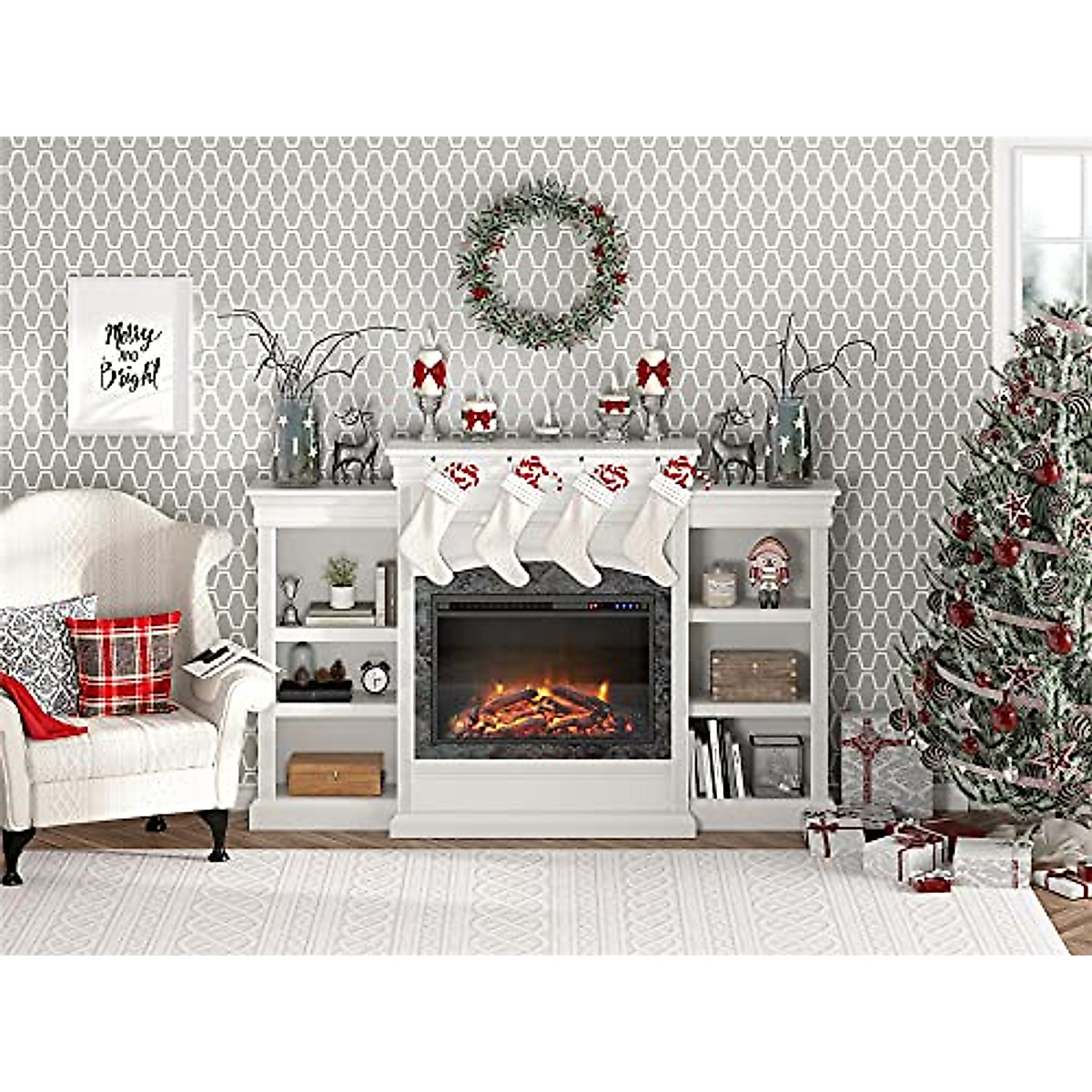 Ameriwood Home Lamont Mantel Fireplace, White