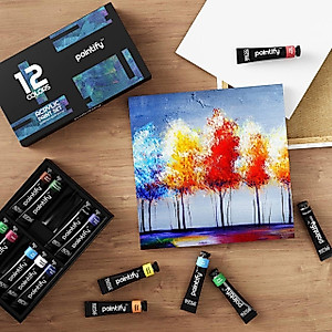 PAINTIFY Acrylic Paint Set - 12 Vibrant Colors, 22ml Tubes - Premium Quality, Non-Toxic, Rich Pigments - Perfect for Artists, Students & DIY Crafters