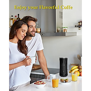 Milk Frother, Ausyle 4-in-1 Electric Milk Frother and Steamer, Non-Slip Stylish Design, Hot & Cold Milk Steamer with Temperature Control, Auto Shut-Off Frother for Coffee, Latte, Cappuccino, Macchiato