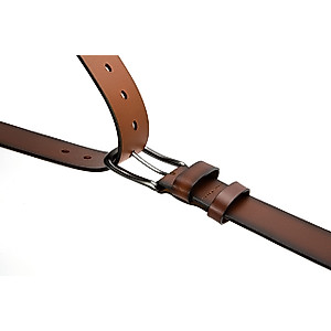 YOETEY Full Grain Leather Belts for Men - Black Belt Men 1.5" Width for Jeans - Thick & Durable with Extra Loop