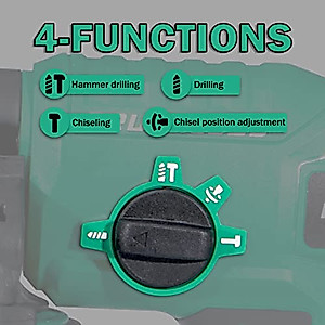 Monkey King Bar-SDS PLUS Coreless Brushless Rotary Hammer Drill 20V 2.2J Power- Li-ion Battery Faster Charge & 4 Modes and Variable-Speed with 1/2 Inch Chuck