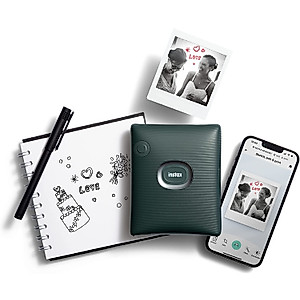 Fujifilm Instax Square Link Smartphone Printer - Green - Fuji Instax Square Instant Film (20 Sheets) – Instax Link Printer Bundle (Green)