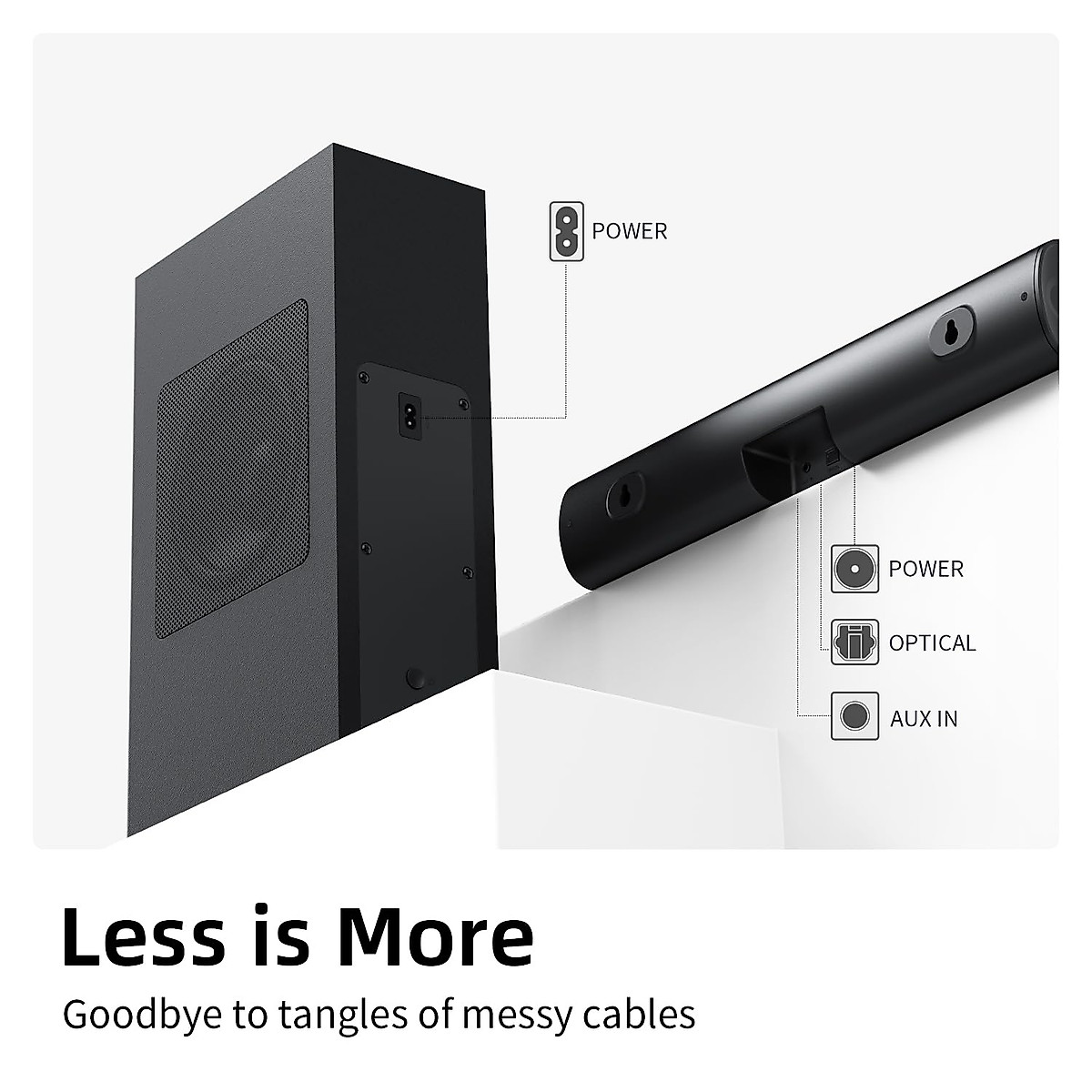 Sound Bars for TV with 100 watts Subwoofer, 16-inch Mountable Sound Bar, 2.1ch Surround Sound System for TV, Bluetooth Soundbar for TV Work with Traditional or Smart TV, Computer