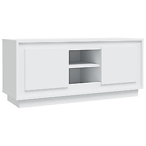 GaRcan TV Cabinet Media Furniture Sideboard Entertainment Centre TV Console Media Unit HiFi Cabinet Concrete Grey 102x35x45 cm Engineered Wood (White)