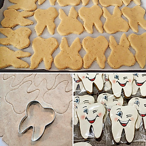 Tooth Cookie Cutters,Stainless Steel Cookie Cutter Fondant Cutter,DIY Baking Tools for Kids Birthday Party Cake, Cookies & Sandwiches Dentist Day Gifts