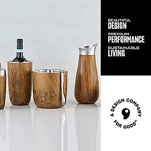 S'well Stainless Steel Wine Tumbler - 9 Fl Oz - Teakwood - Triple-Layered Vacuum-Insulated Container Designed to Keep Drinks Colder, Longer - BPA-Free Barware Accessories