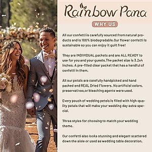 RainbowPana 50 Pack Wedding Confetti | Dried Flower Petals, Jasmine Buds | Biodegradable Flower Petals for Weddings, Wedding Confetti, Dried Flower Confetti | Wedding Send Off, Exit, Tosses