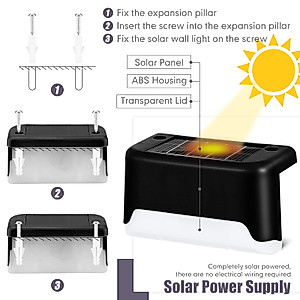 Tuanse 36 Pack Solar Deck Lights Outdoor Solar Step Lights Waterproof Outdoor Lighting Solar Fence Lights Outdoor Step Lights for Pool Garden Wall Patio Yard Porch (White)