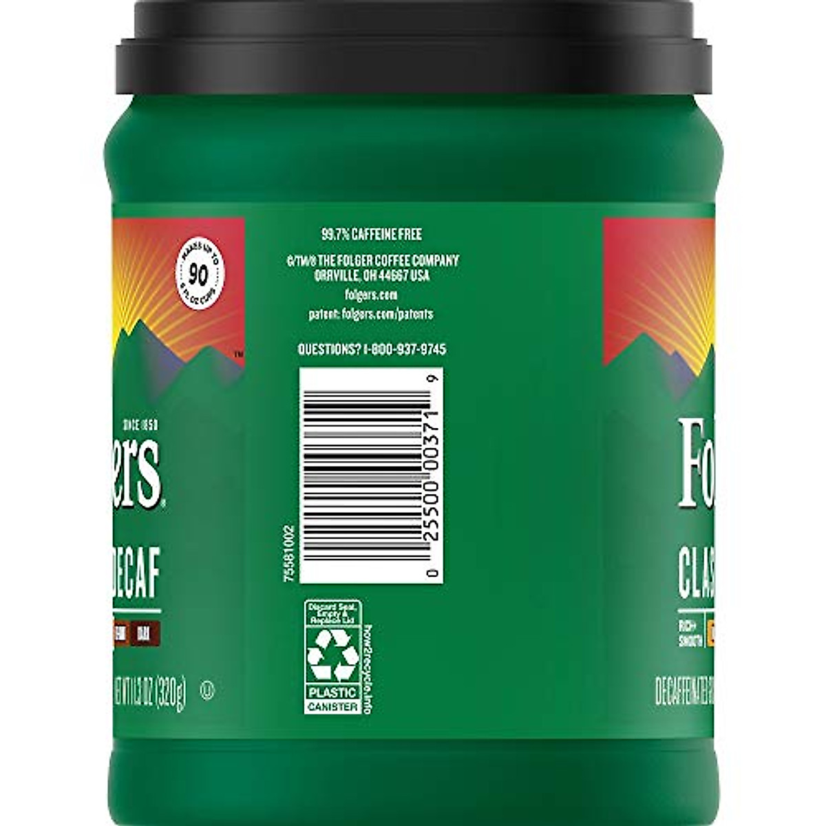 Folgers Classic Decaf Medium Roast Ground Coffee, 11.3 Ounces