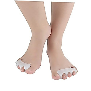 Toe Streightener 3 Pairs Bunion Relief Hallux valgus separators Whiting Bunion Cushions Pads Foot Separator Bunion Bunion Seperator Eversion Orthotics Gasket Splitter Gel White