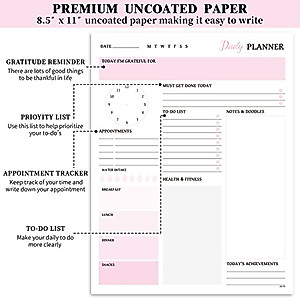 To Do List Notepad - Daily Planner Notepad Undated 50 Sheets Tear Off, 8.5"x11", Includes Calendar, Organizer, Scheduler for Goals, Tasks, Ideas, Notes and To Do Lists