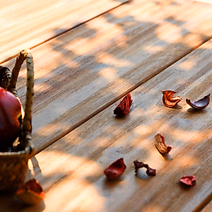 PHI VILLA Outdoor Acacia Wood Bench, 2 Piece 63" Long Patio Dining Picnic Bench for 6 People, Backless Oil Finished Teak Bench Supports 550lbs, Classic Brown and Black