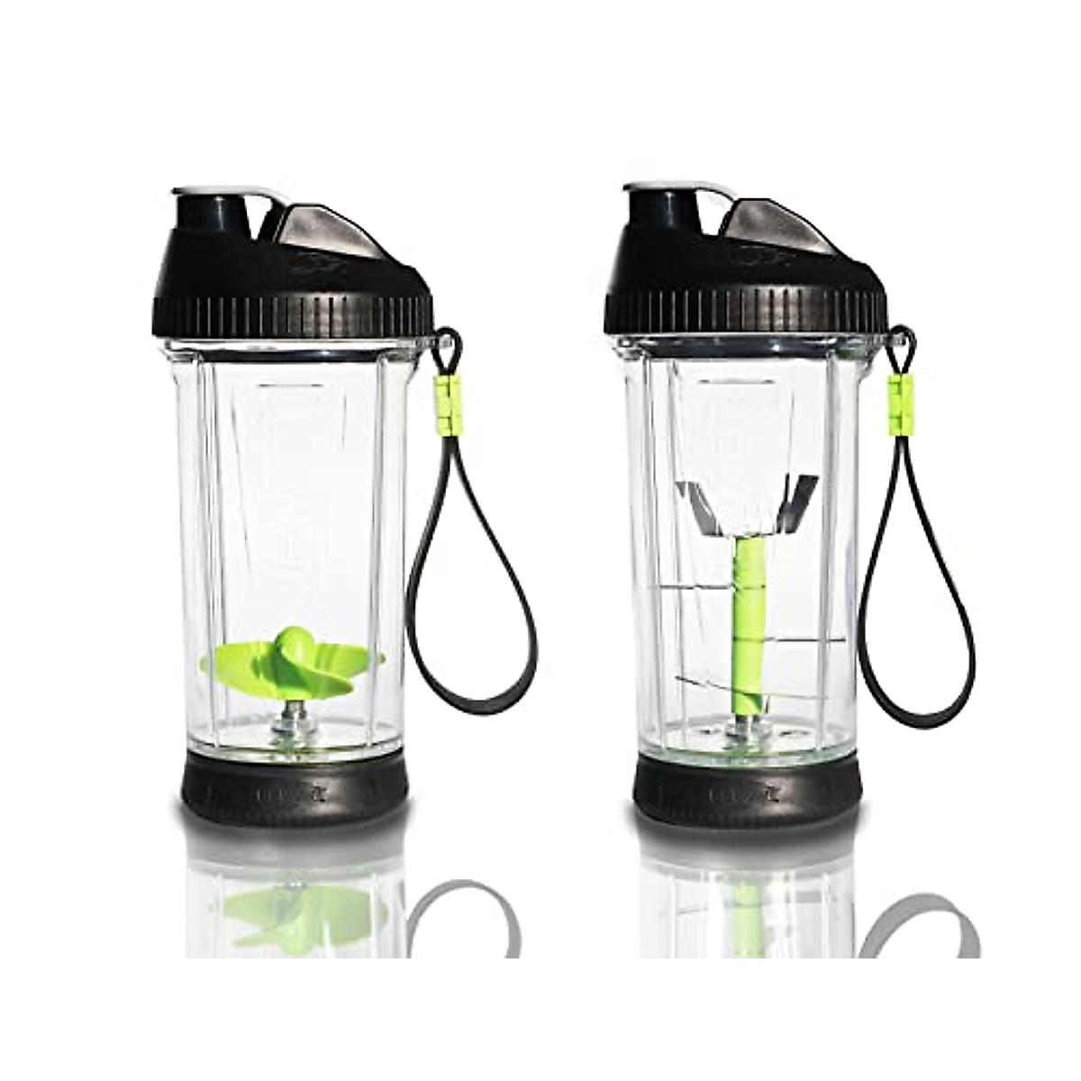 Bevrev Blender & Mixer 2-Pack: Includes Non-Electric Blender Sports Bottle with Stainless Steel Blades for Shakes/Smoothies & Non-Electric Mixer with The Propeller Blade for Mixing Protein Powders.