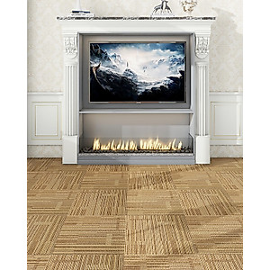 Rehert 12Tiles/32 sq Ft-Carpet Squares, Commercial Carpet Tiles, 0.27" Pile Height, Tiles Carpet, PVC Backing Non-Slip, 20" x 20" Berber (Loop Pile)