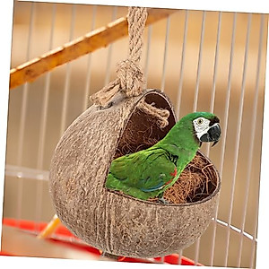 balacoo Coconut Shell nest Parrot Hammock Hamster Hammock Suspending Bird Hammock Bird House Parrot Supply Bird Coco Swing Parrot Sleeping Hammock Bird Sleeping Nest The Bird's nest Bed