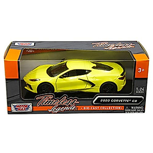 Motor Max 2020 Chevy Corvette C8 Stingray, Yellow 79360YL - 1/24 Scale Diecast Model Toy Car