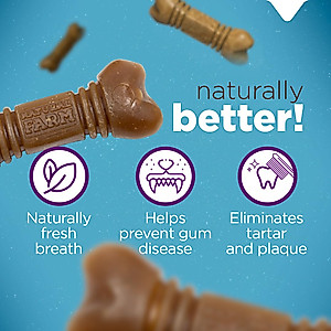 Natural Farm All-Natural Dog Dental Chew, Dog Teeth Cleaning Treats - Fresh Breath, Fight Plaque & Tartar - Canine Mess-Free Oral Care, Teeth Cleaning Chews for Dogs +50 Lbs (8 Treats)