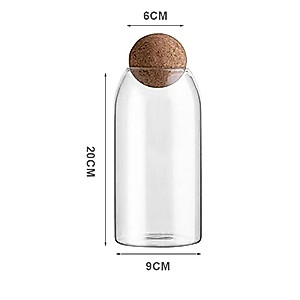 SPERKY Coffee Containers Clear Glass Storage Jar With Cork Lid Bottle Sealed Tank Tea Can Cereal Coffee Creative Decoration Airtight Canister Set