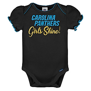 Gerber Baby Girl's NFL 3 Pack Short Sleeve Onesie Bodysuit, Team Color, 3-6 Months