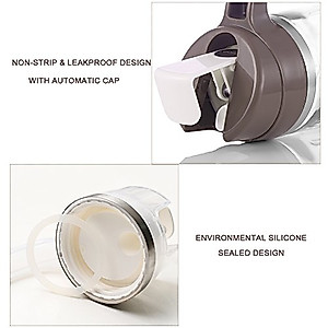 Marbrasse Auto Flip Olive Oil Dispenser Bottle,20 OZ Leakproof Condiment Container With Automatic Cap and Stopper,Non-Drip Spout,Non-Slip Handle for Kitchen Cooking White