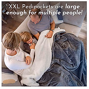 PediPocket XXL Patented Foot Pocket Blanket – Gorgeous Gunmetal – Extra Large 60” x 84” with 30” Deep Foot Pocket, Plush Fleece Blanket - Everyday Luxurious Comfort, Machine Washable, Great Gift Idea