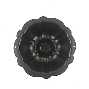 LoveDeal 4 Inch Nonstick Mini Bundt Cake Pan, Set of 4 for Baking, Carbon Steel Fluted Cake Pans, Metal Round Pumpkin Shaped Cake Mould for Cupcake, Muffin, Brownie, Pudding - Black
