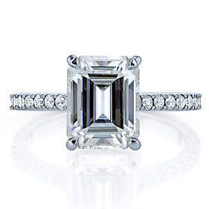 Kobelli Emerald-cut Moissanite Engagement Ring 2 7/8 CTW 14k White Gold, 7