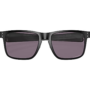 Oakley Men's OO4123 Holbrook Metal Square Sunglasses, Matte Black/Prizm Grey, 55 mm