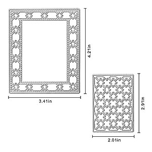 Metal Nested Die Cuts Lace Frame Background Cutting Dies Embossing Stencil Template for Card Making Scrapbooking Paper Craft Album Stamps DIY Birthday Décor