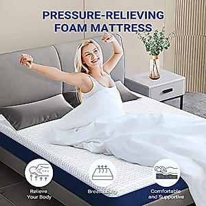 VXZ Twin Mattress, 6 Inch Gel Memory Foam Twin Mattress in a Box, CertiPUR-US Certified Twin Size Mattress, Pressure Relief &Motion Isolation, Supportive Medium-Firm Foam Mattress, Made in USA