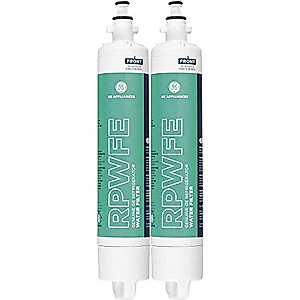 GE RPWFE Replacement Refrigerator Water Filter - General Electric RPWFE Refrigerator Water Filter - GE RPWFE Refrigerator Water Filter, White Green, Pack of 2 - (2-PACK)