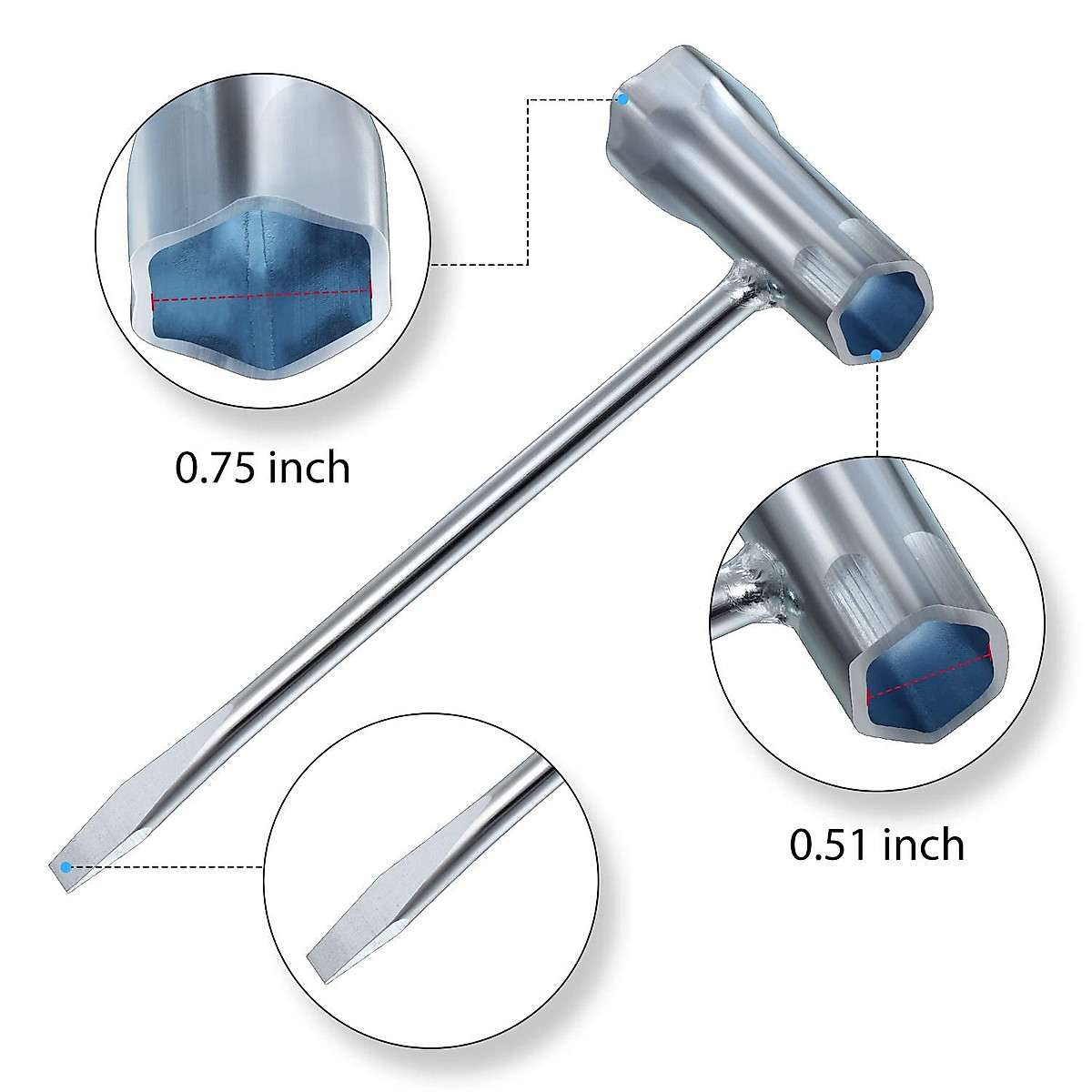 3 Pack Chainsaw Wrench Scrench Tool Replacement, 13 by 19 mm Chainsaw Wrench Scrench T Wrench Spanner Tool Remover for Saws Chains Nuts Combination Screwdriver and Wrench Mix Multi Tool