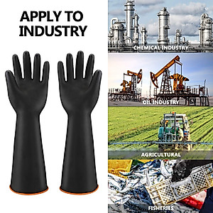 ENPOINT Chemical Resistant Rubber Gloves, Waterproof Heavy Duty Industrial Natural Latex Safety Work Glove Reusable Forearm Protection, Chemical/Mechanical/Oil/Acid/Alkali Resistant, 1 Pair XXL