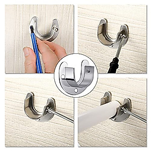 Ferraycle Closet Pole Sockets Stainless Steel Closet Pole Socket Supports for Round Shaped Flange Rod Holder Set with Screws, 32 mm/ 1.26 Inch (4 Pieces)