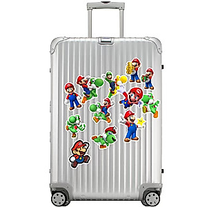 HHMJZW 32PCS Mario Bros Slap Bracelet Toys and 50 PCS cartoon Mario Bros party stickers carnival prizes - for Kids Boys & Girls Birthday Party Supplies Favors