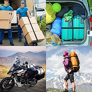 RIO Direct 2PCS Tie Down Straps, Heavy Duty Lashing Straps Adjustable Cam Buckle Tie-Down Straps for Motorcycle, Cargo, Trucks,Trailer,Luggage- 9.8' x 1" Black