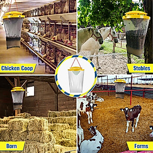 Qualirey 3 Pack Large Fly Traps Outdoor, Disposable Hanging Flies Trap Non Toxic Fly Killer Trap Bag Catcher for Outside Farms, Chicken Coops, Stables, Barns, Horse, Garbage Cans, Yard, Backyard