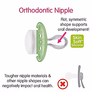 MAM Original Day & Night Baby Pacifier, Nipple Shape Helps Promote Healthy Oral Development, Glows in The Dark, 3 Pack, 16+ Months, Girl,3 Count (Pack of 1)