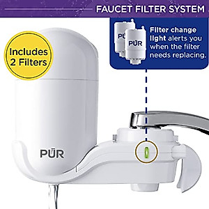 PUR Faucet Mount Water Filtration System, White – Vertical Faucet Mount with 2 Filters for Crisp, Refreshing Water, FM-3333B