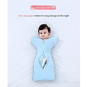 Bycc Bynn 2 Pack Sleeping Blanket Sack with High Sleeve,Transitions to Arms-Free Wearable Sleeping Bag for Baby pacify
