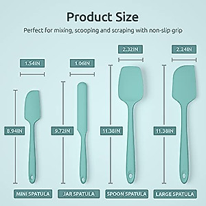 U-Taste Silicone Spatula Set with 600 Degrees Fahrenheit Heat Resistant (Teal/Aqua Sky)