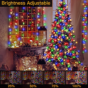 Ollny Christmas Lights 800LED 262FT Plug in, IP67 Waterproof Green Wire Outdoor Christmas Lights with Remote, 8 Modes with Timer Christmas Tree Lights for House Indoor Xmas Decorations (Multicolored)