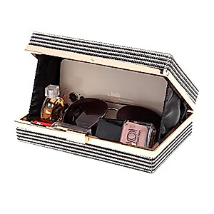 Renabro Women Retro Radio Shape Crossbody Bag Rhinestone Metal Vintage Evening Clutch Purses (red party)