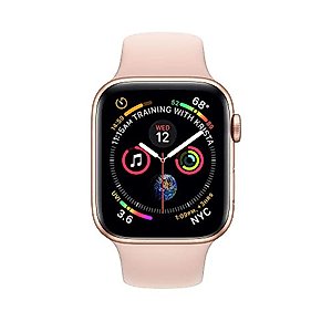 Apple Watch Series 4 (GPS + Cellular, 44MM) - Gold Aluminum Case with Pink Sand Sport Band (Renewed)