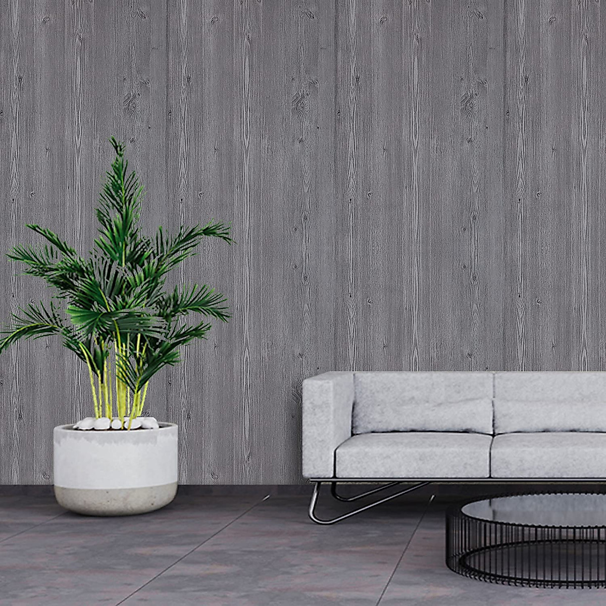 LiKiLiKi Wood Contact Paper Wood Wallpaper Light Gray Wood Grain Contact Paper Grey Peel and Stick Wallpaper Self-Adhesive Removable Wall Paper for Cabinets and Drawers Countertops Vinyl 15.7"x118"