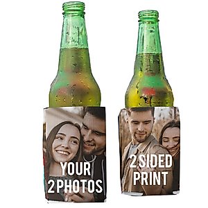 VictoryStore Custom Can Coolers with Custom Text - 12 Pack, 16 oz Capacity, Multicolor, Polyester and Foam Material