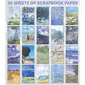 Vintage Journaling Supplies for Junk Journal - 487 Scrapbooking Stickers & 20 Ephemera Papers. FAYWARE Washi Stickers with Art Famous Paintings