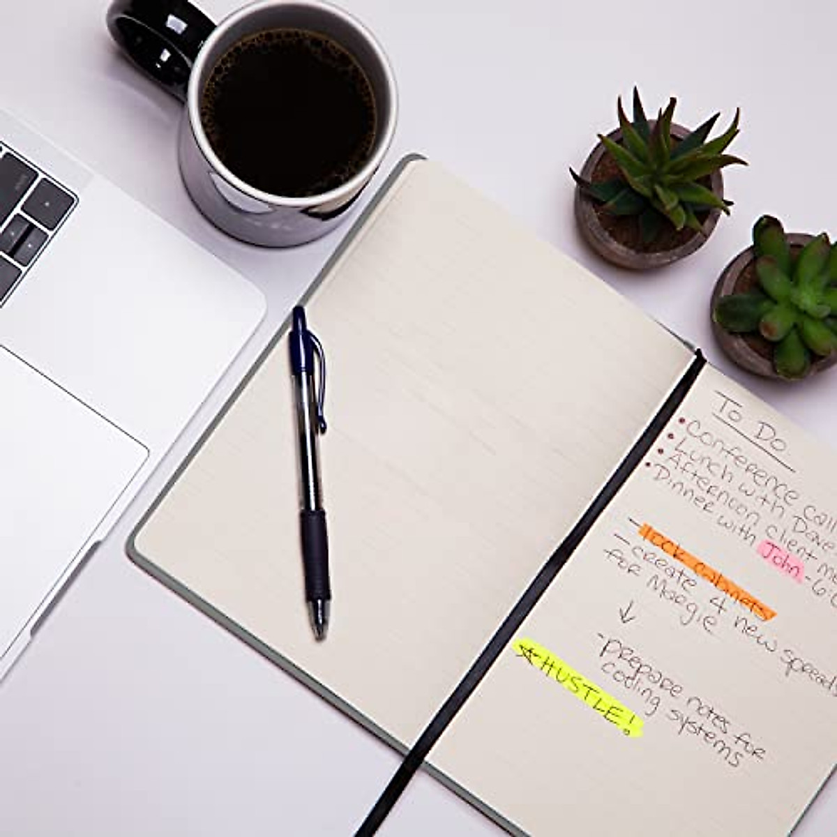 Thick Hardcover Journal Notebook - Ruled/Lined A5 (5x8 inch), Deluxe 120gsm Paper, Lays Flat for Writing, Professional Notebooks for Work, Business, Office, Executive, Gifts for Men and Women - Gray