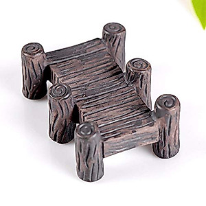 Mggsndi Miniature Fairy Garden Accessories Bridge Figurine Bonsai Ornament for Garden Doll House Decoration